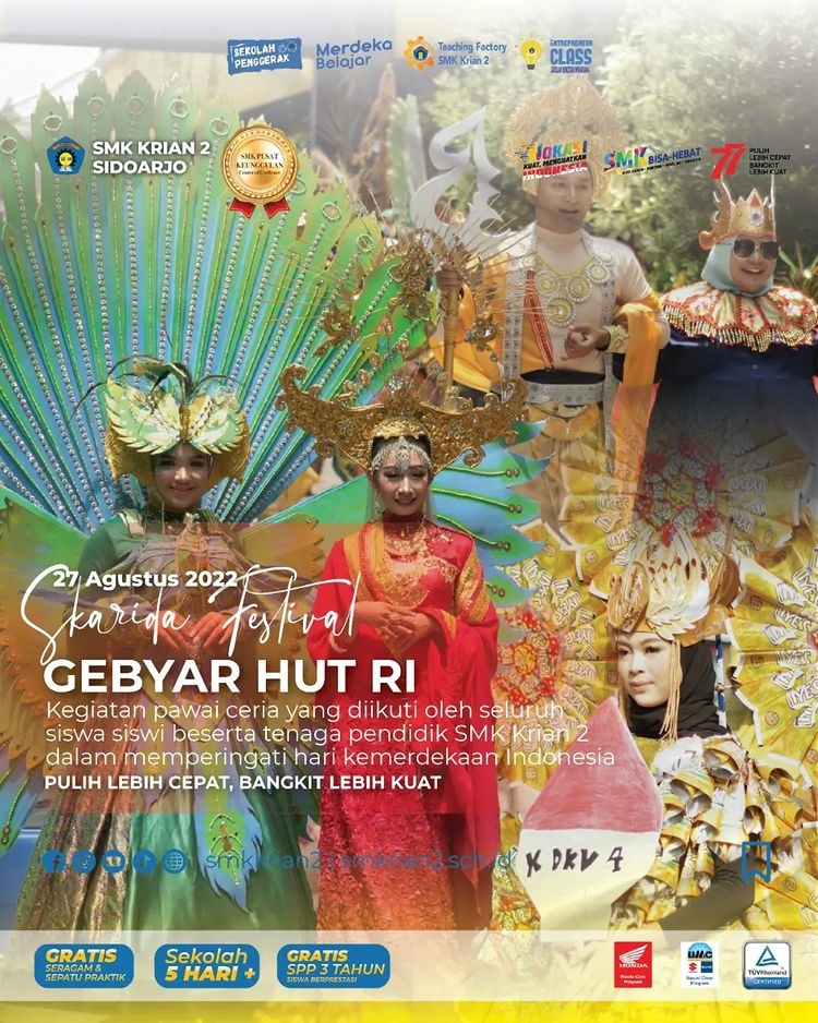 SKARIDA FESTIVAL GEBYAR HUT- RI 77 – SMK KRIAN 2 Sidoarjo