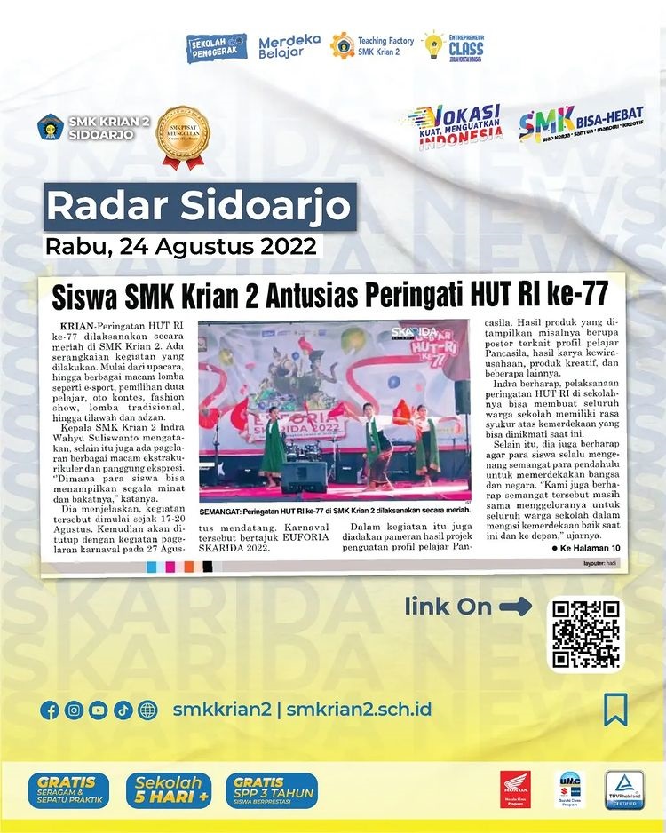 SKARIDA MASUK MEDIA – SMK KRIAN 2 Sidoarjo