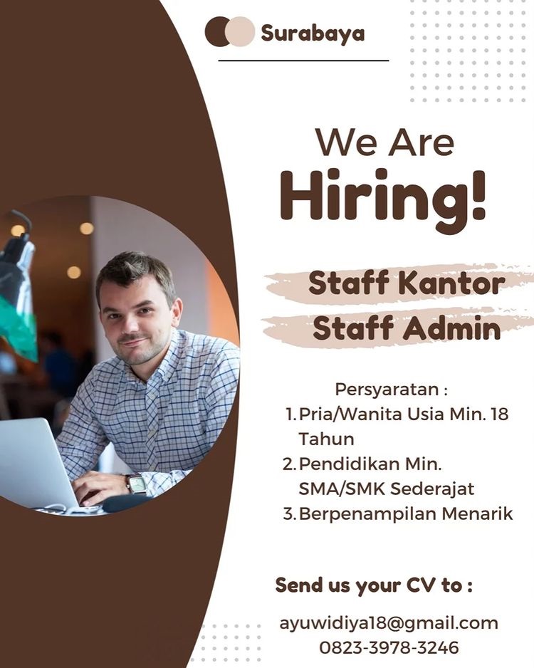 LOKER STAFF KANTOR DAN ADMIN – SMK KRIAN 2 Sidoarjo